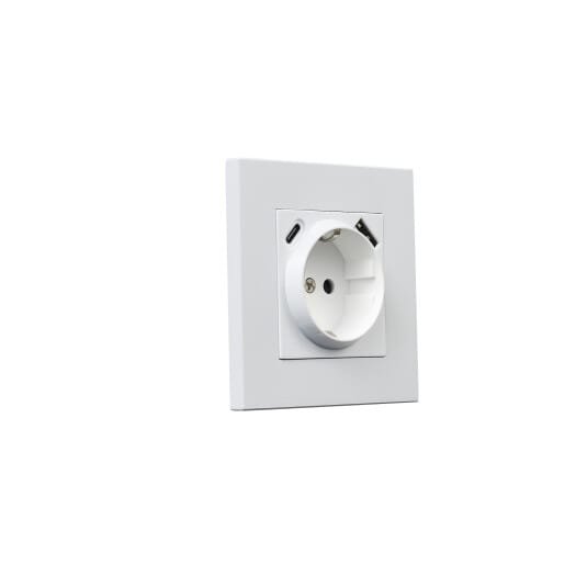 Rozetė Toglica BIANCO matinė USB +C tipo - Smaigė